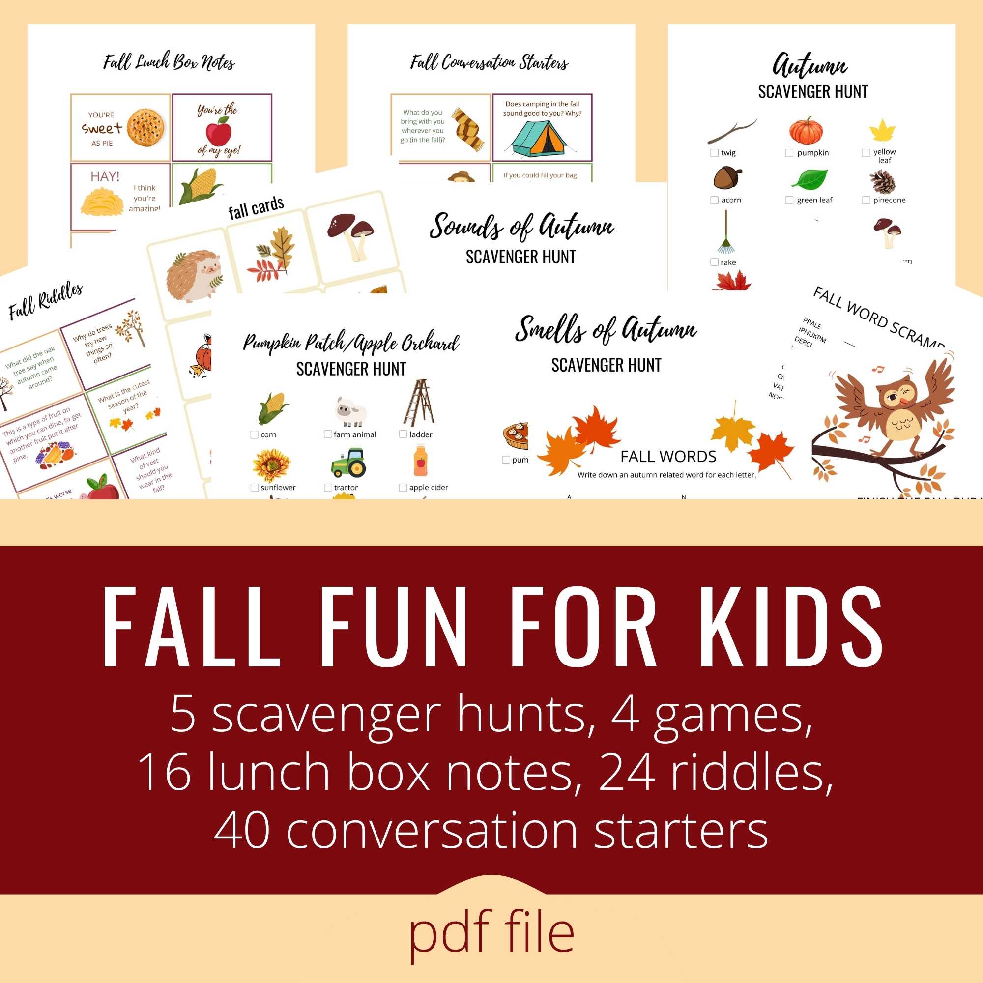 Fall Fun For Kids - printables – Relaxed Hostess